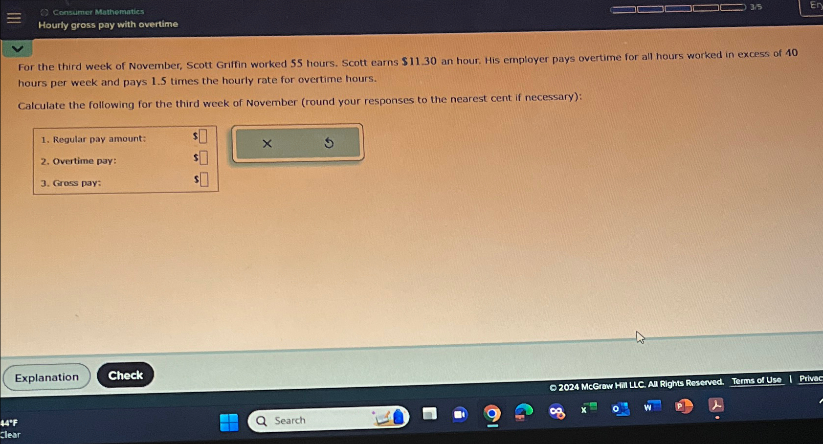 Solved (2) ﻿Consumer MathomaticsHourly gross pay with | Chegg.com