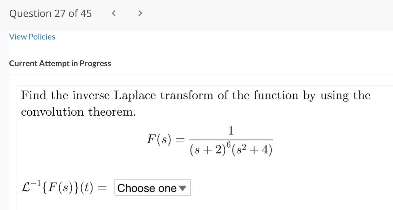 Solved Question 27 ﻿of 45View PoliciesCurrent Attempt in | Chegg.com