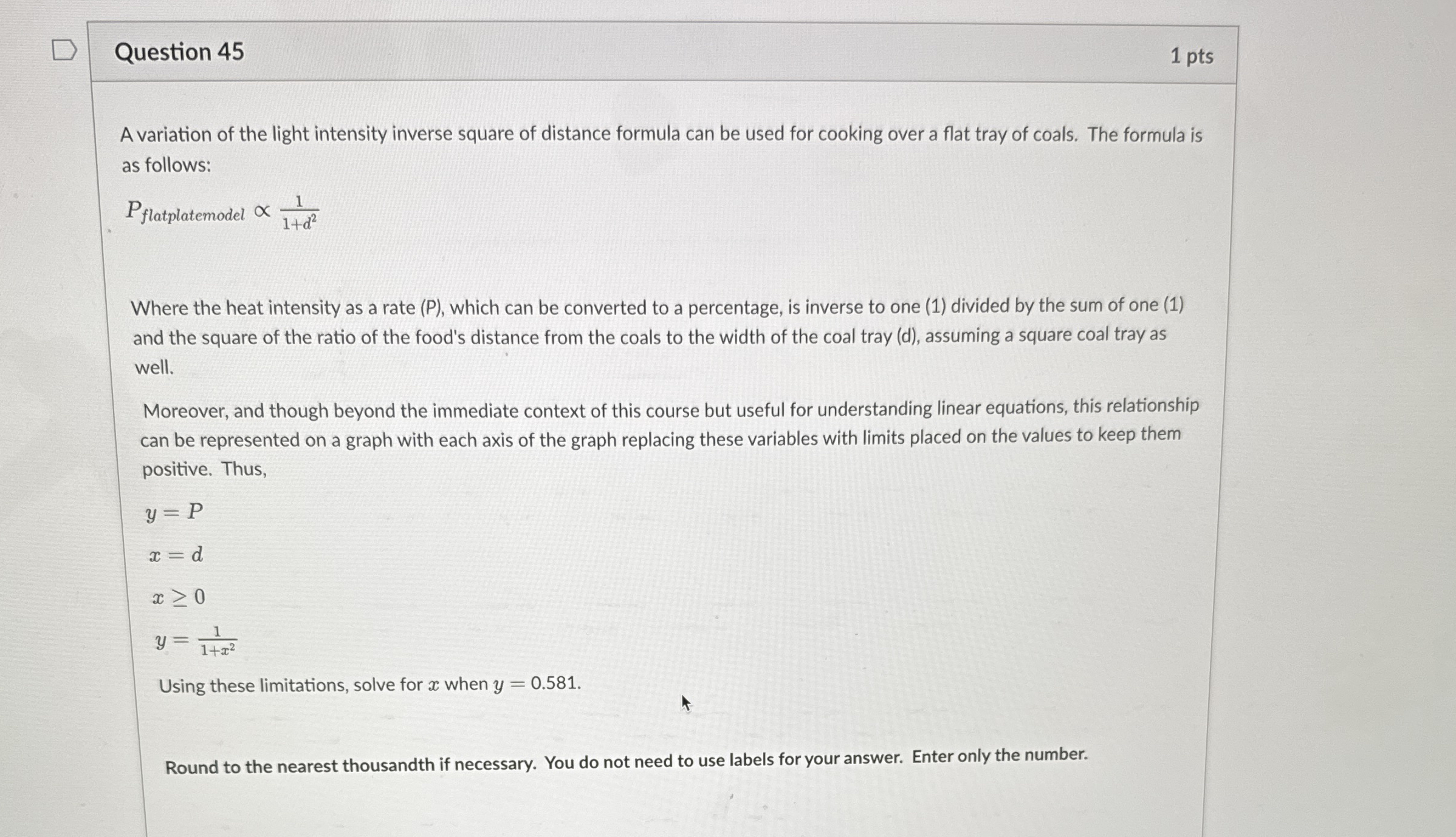 Solved Question 451 ﻿ptsA variation of the light intensity | Chegg.com