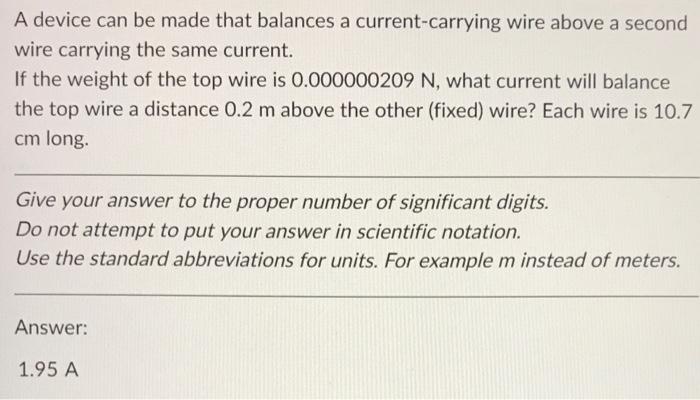 A device can be made that balances a current-carrying | Chegg.com