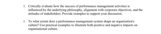Solved Critically evaluate how the success of performance | Chegg.com