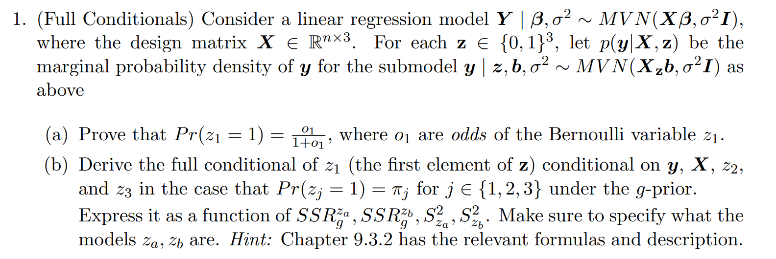 Solved (Full Conditionals) ﻿Consider a linear regression | Chegg.com