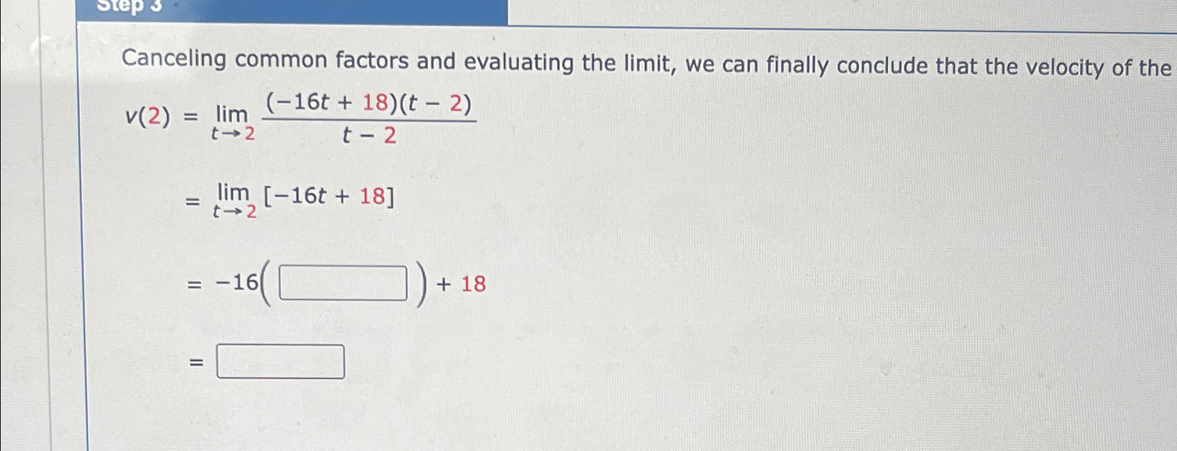 Solved Canceling common factors and evaluating the limit, | Chegg.com