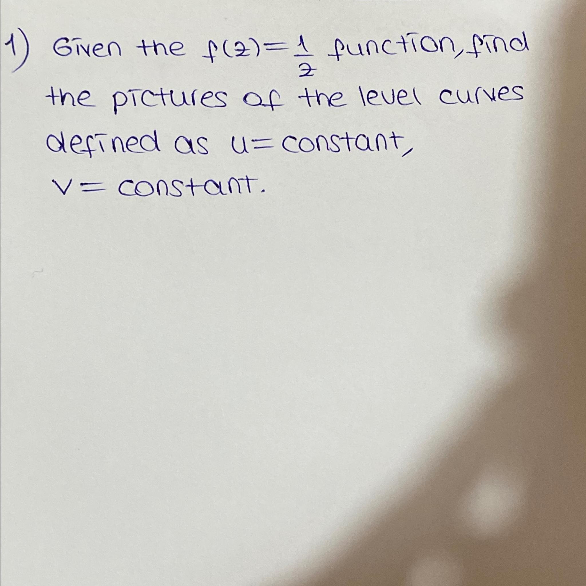 Solved Given the f(z)=1z ﻿function, find the pictures of the | Chegg.com