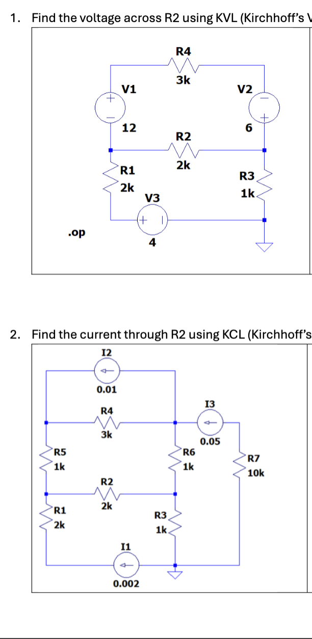 Solved Find the voltage across R2 ﻿using KVL | Chegg.com