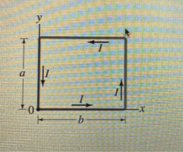 Solved A rectangular loop of side lengths a and b carries | Chegg.com