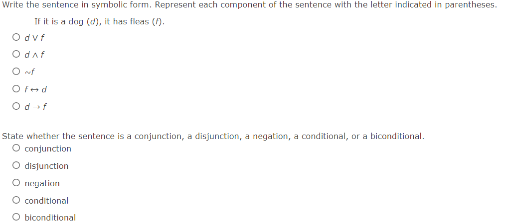 Solved Write the sentence in symbolic form. Represent each | Chegg.com