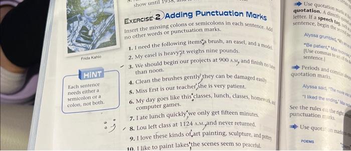 XERCISE 2 Adding Punctuation Marks the missing colons | Chegg.com