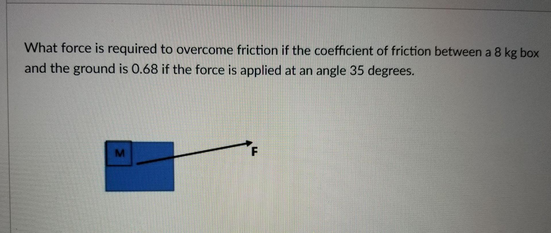 Solved What force is required to overcome friction if the | Chegg.com