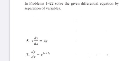 Solved In Problems 1-22 solve the given differential | Chegg.com