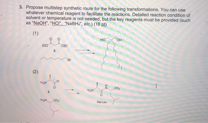 Solved 3. Propose multistep synthetic route for the | Chegg.com