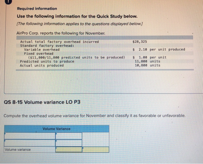 Solved Use the following information for the Quick Study | Chegg.com
