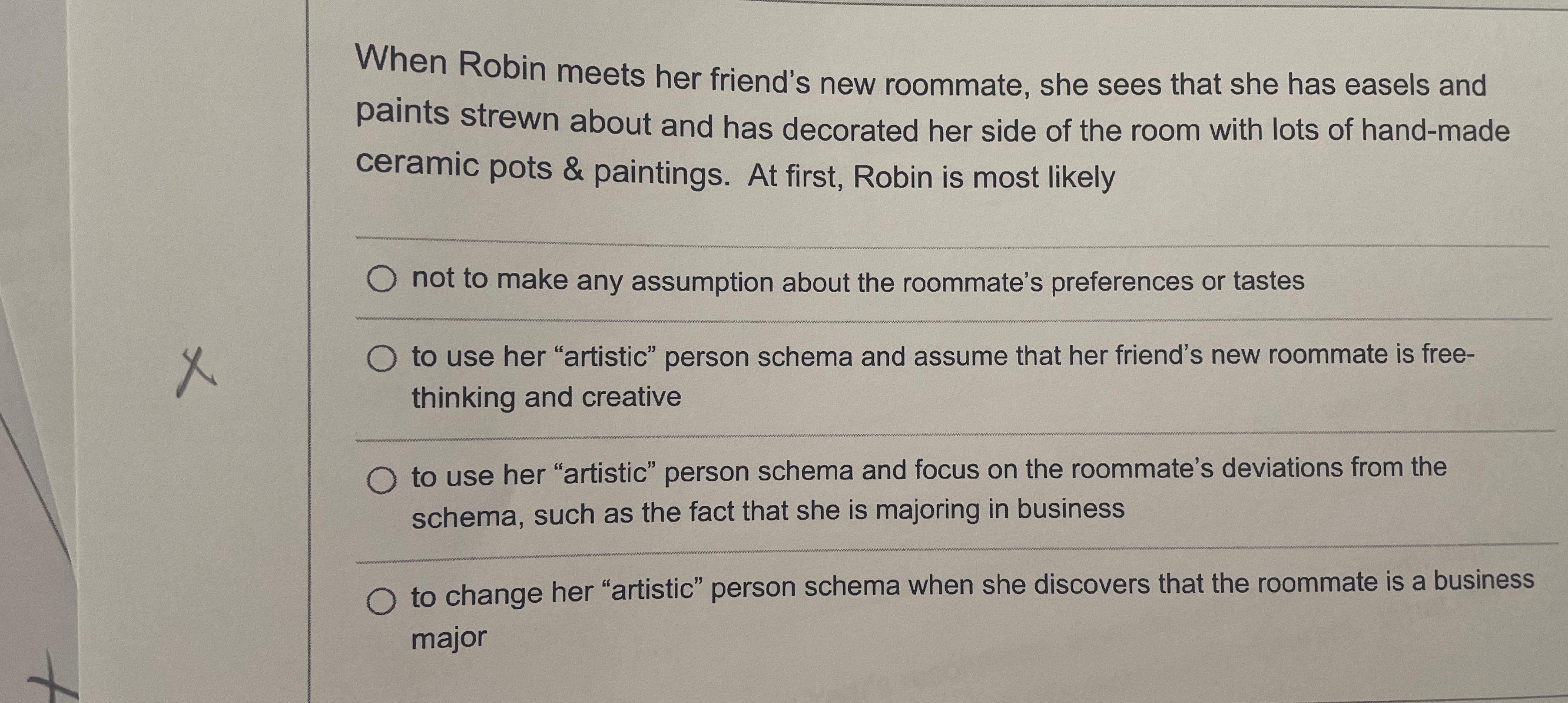 Solved When Robin meets her friend's new roommate, she sees | Chegg.com