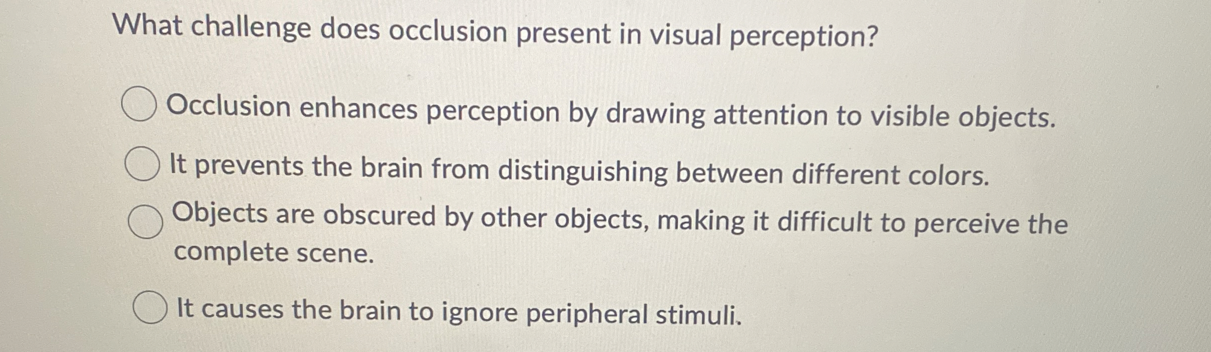Solved What challenge does occlusion present in visual | Chegg.com