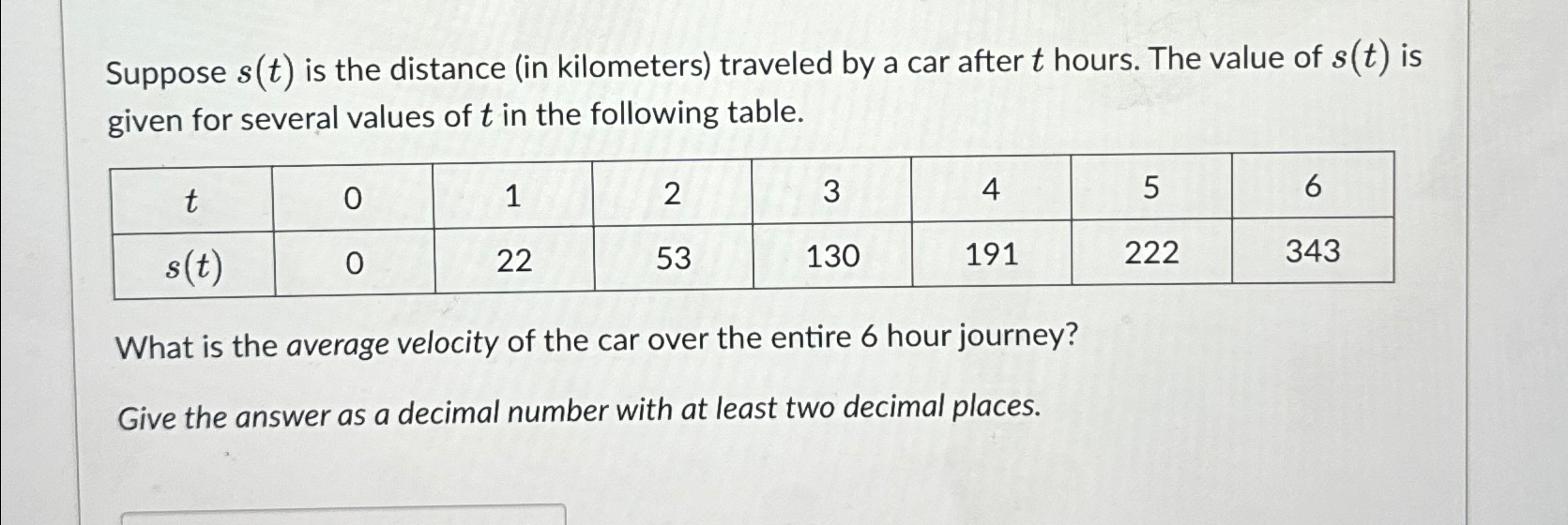 Solved Suppose s(t) ﻿is the distance (in kilometers) | Chegg.com