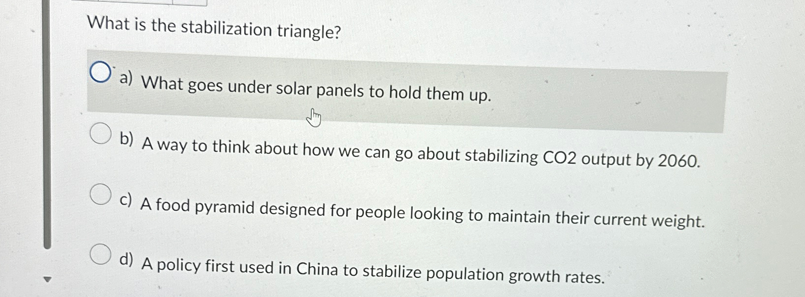 Solved What is the stabilization triangle?a) ﻿What goes | Chegg.com