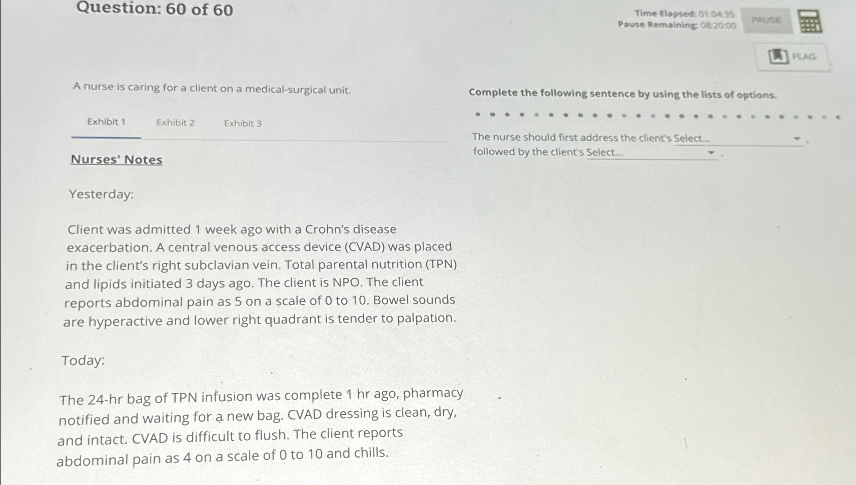 Solved Question: 60 ﻿of 60Time Elapsed: 01:04:35Pause | Chegg.com