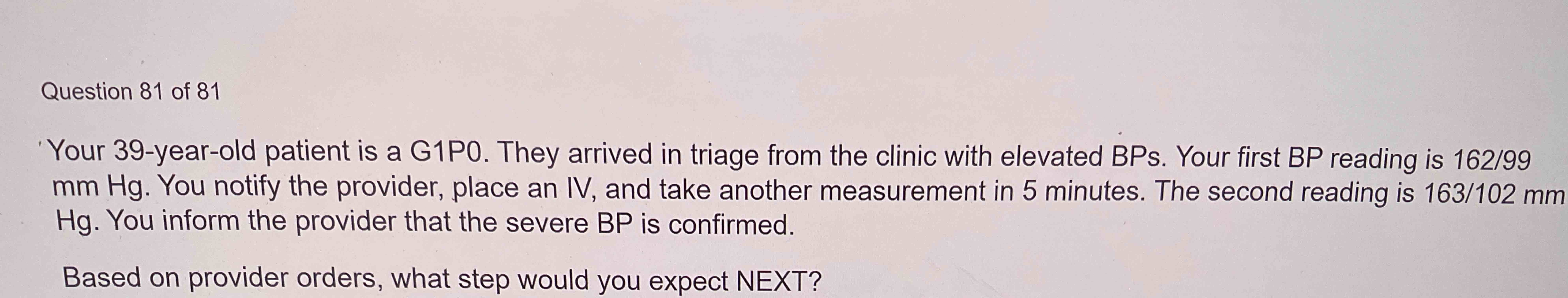 Solved Question 81 ﻿of 81'Your 39-year-old patient is a | Chegg.com