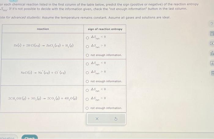 Solved r each chemical reaction listed in the first column | Chegg.com