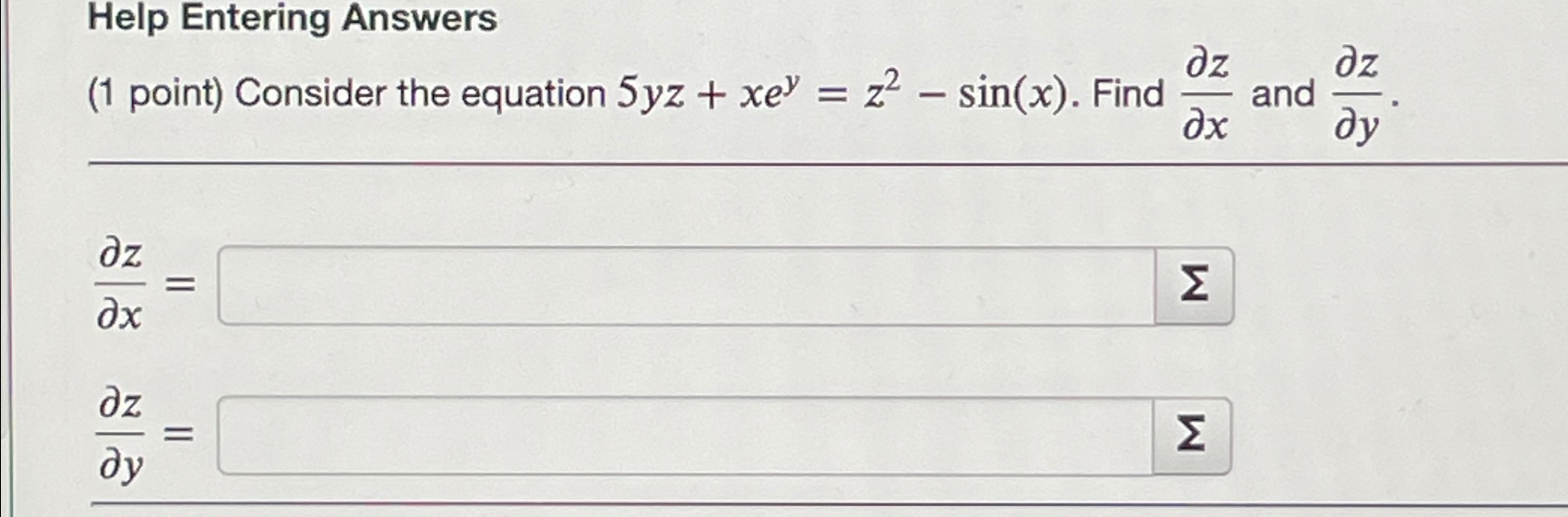 Solved Help Entering Answers(1 ﻿point) ﻿Consider the | Chegg.com