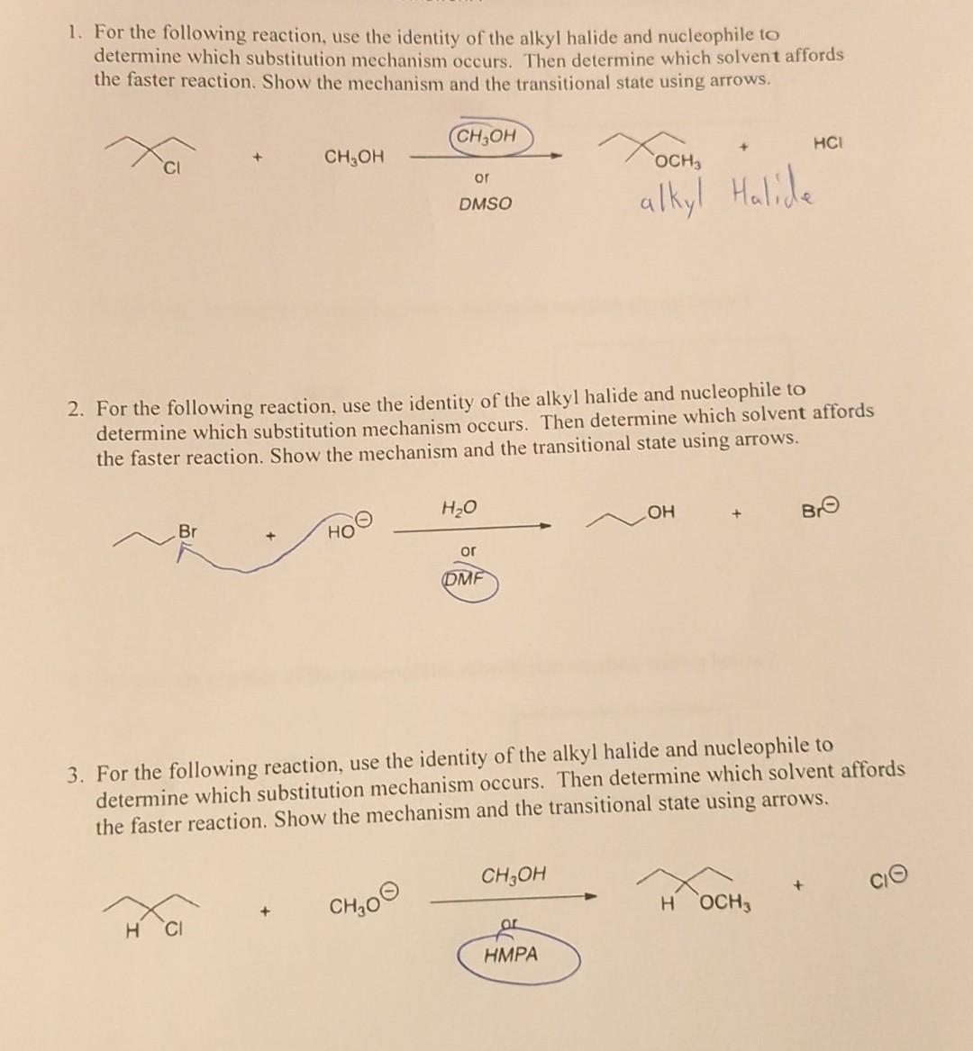 Solved 1. For the following reaction, use the identity of | Chegg.com