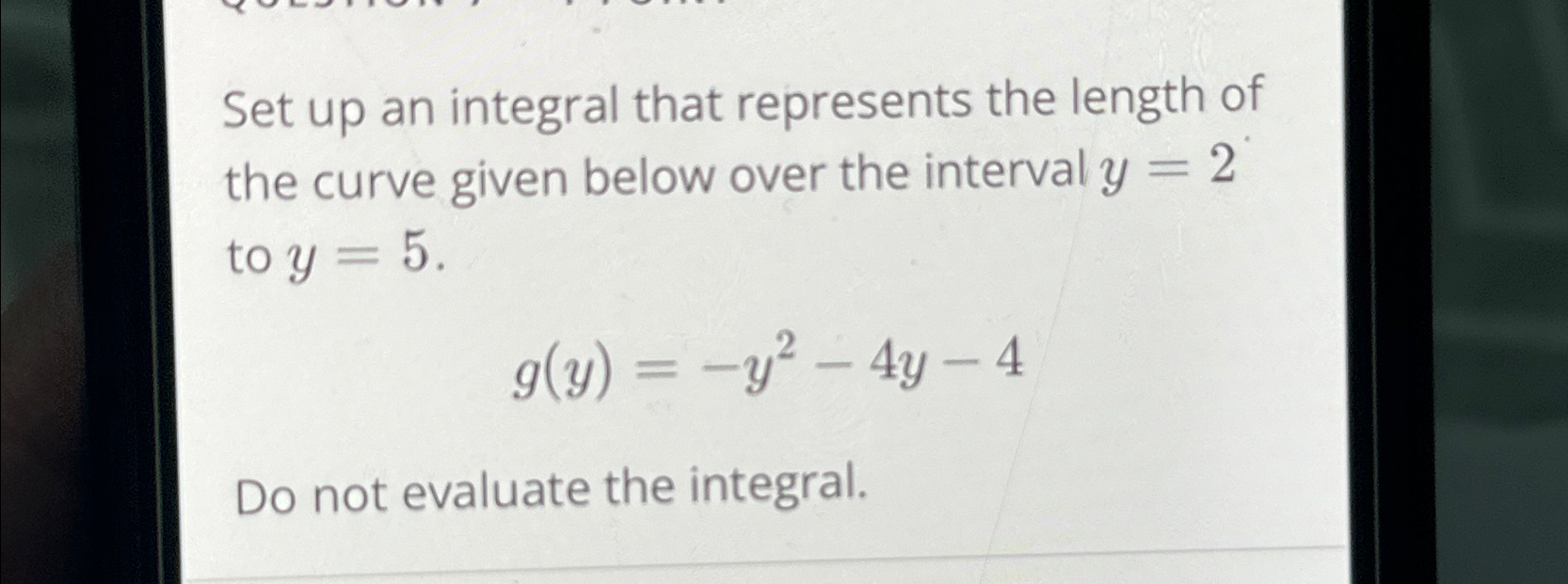 Solved Set up an integral that represents the length of the | Chegg.com