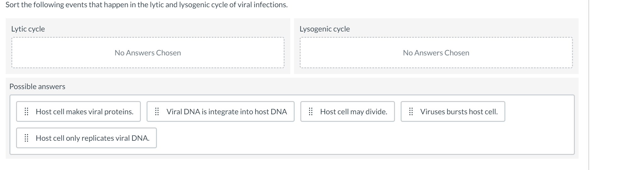 Solved Sort the following events that happen in the lytic | Chegg.com