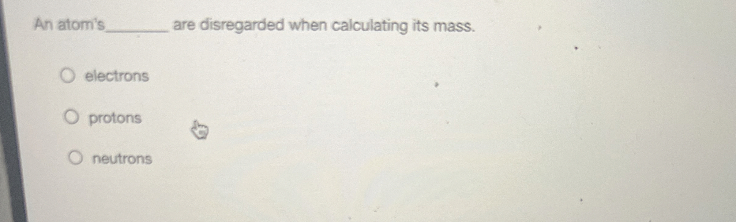 Solved An atom's q, ﻿are disregarded when calculating its | Chegg.com