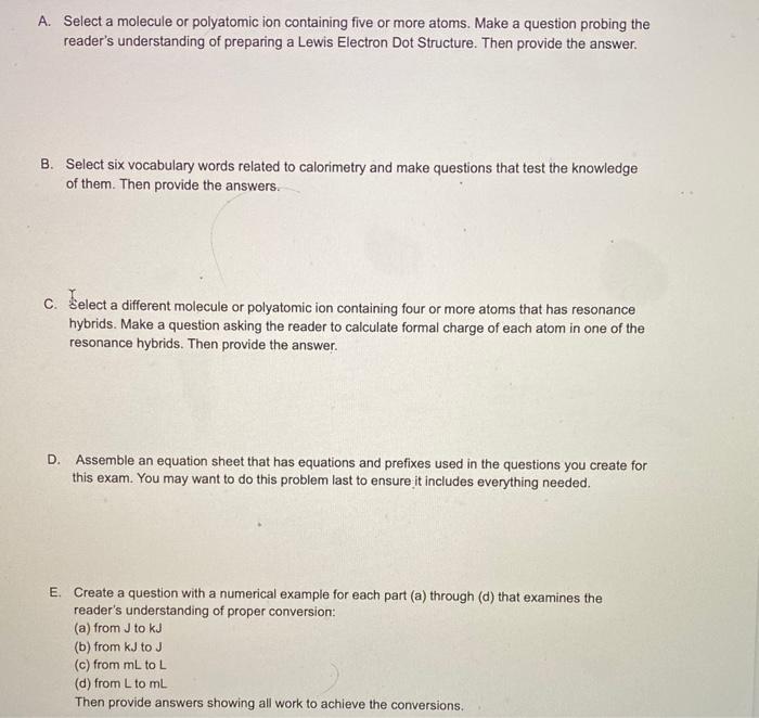 Solved Have to make a question and an answer for each | Chegg.com