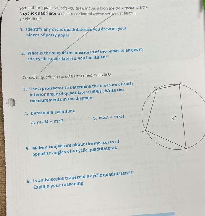 Solved Some of the quadrilaterals you drew in this lesson | Chegg.com