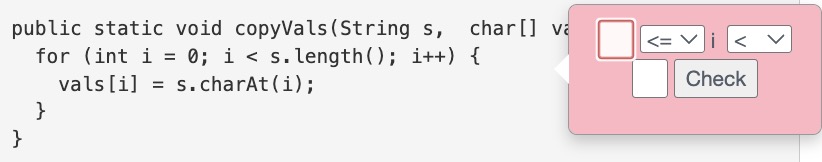 Solved ```public static void copyVals(String s, ﻿char[] ﻿va | Chegg.com