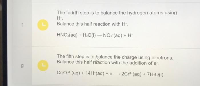 Solved Complete the stepwise process of balancing the | Chegg.com