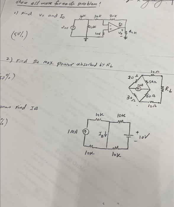 Solved 1) Find v0 and (50%) 2) Find the max. power absorbed | Chegg.com