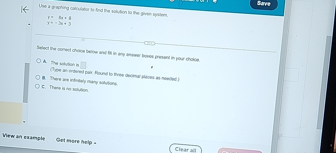 Solved Use a graphing calculator to find the solution to the | Chegg.com