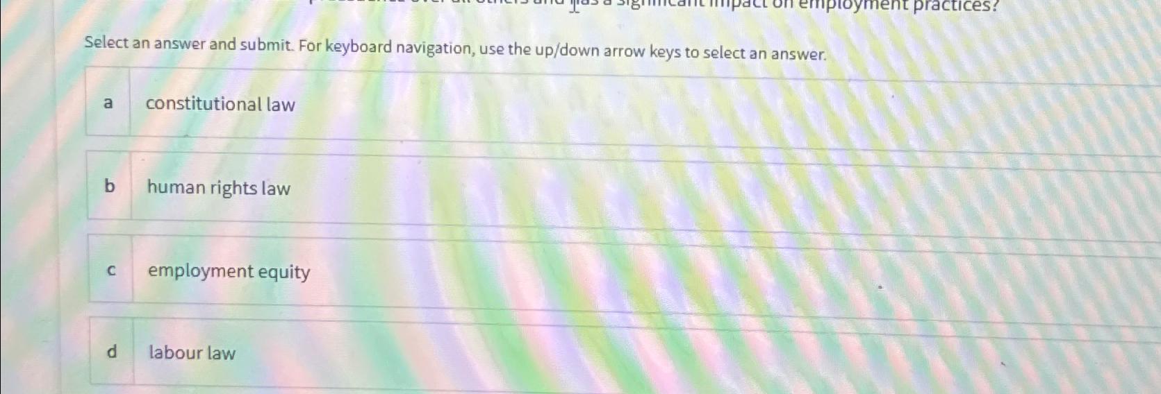 Solved Select an answer and submit. For keyboard navigation, | Chegg.com
