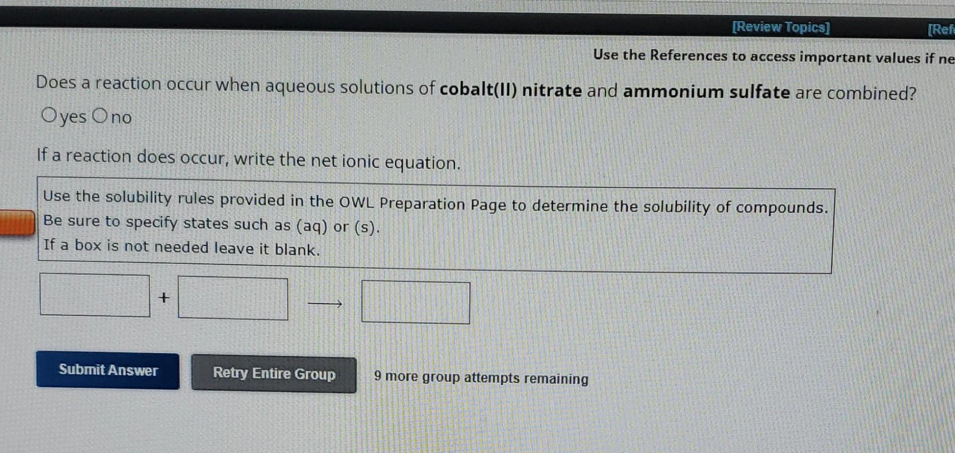 Solved If a reaction does occur, write the net ionic | Chegg.com