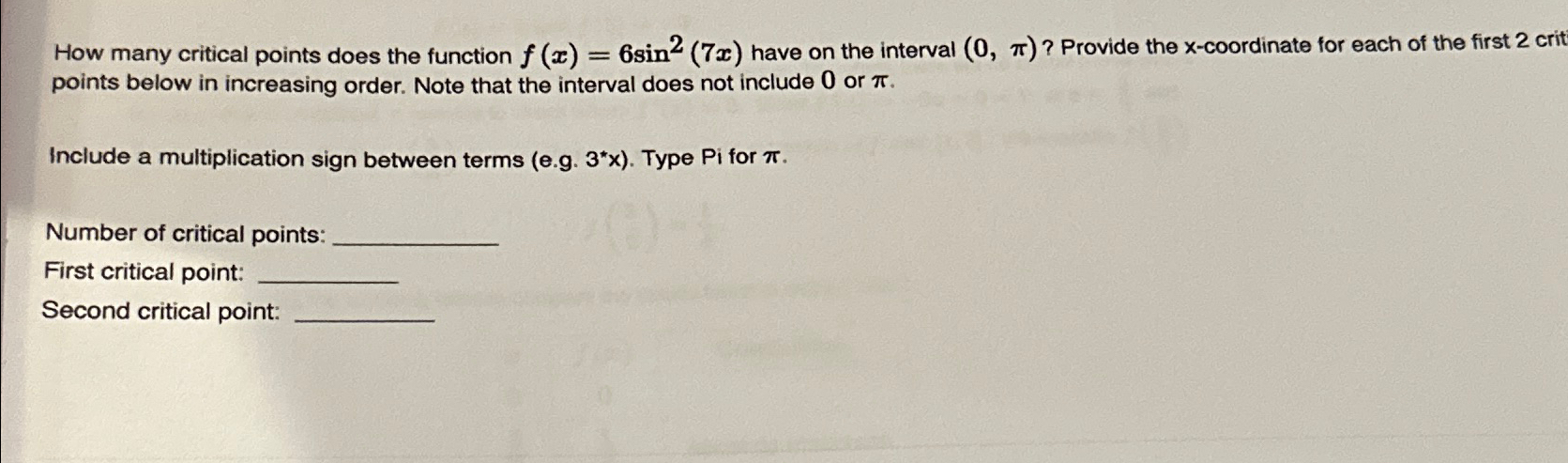Solved How many critical points does the function | Chegg.com