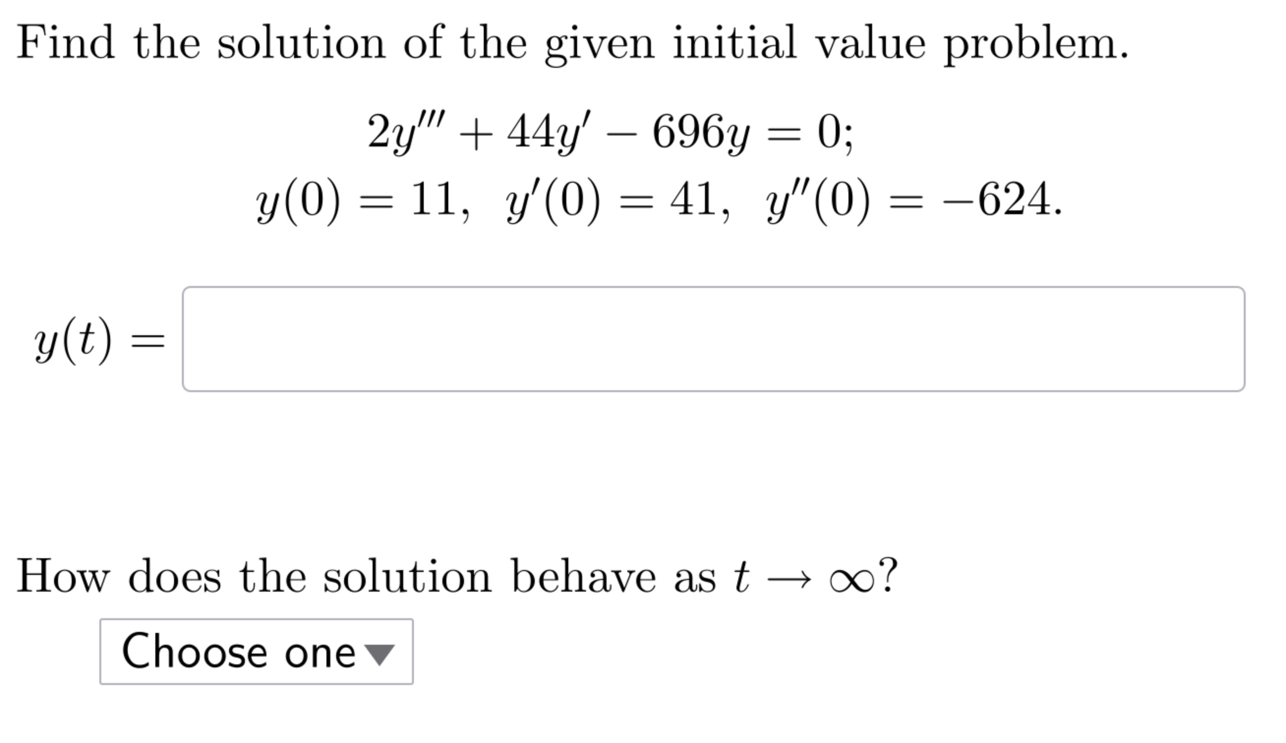Solved Find the solution of the given initial value | Chegg.com