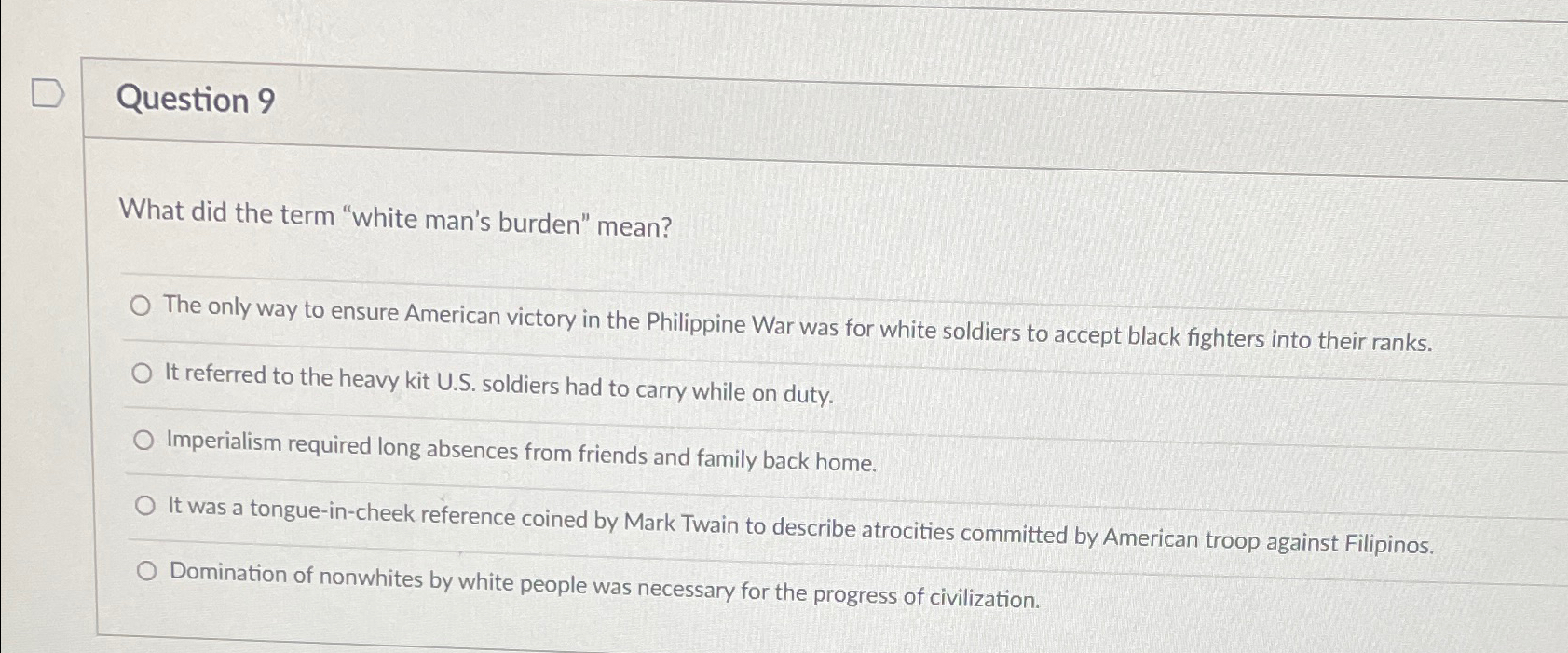 Solved Question 9What did the term Solved Question 9What did the term