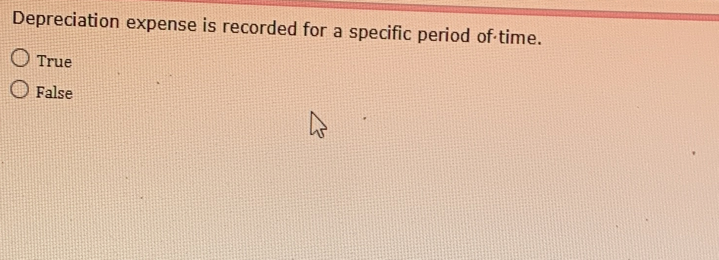 Solved Depreciation expense is recorded for a specific | Chegg.com