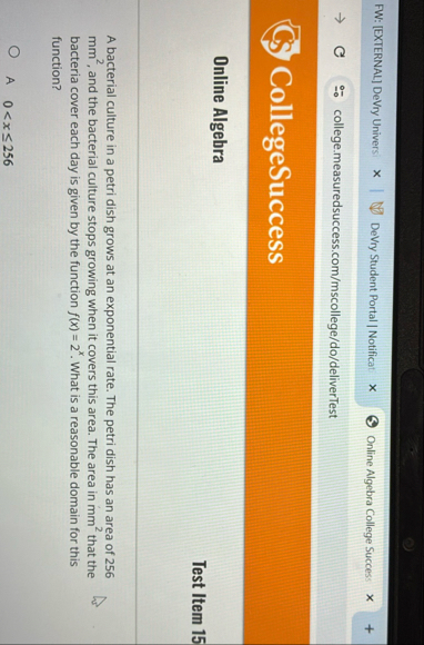 Solved FW: [EXTERNAL] ﻿DeVry Univers:DeVry Student Portal | | Chegg.com