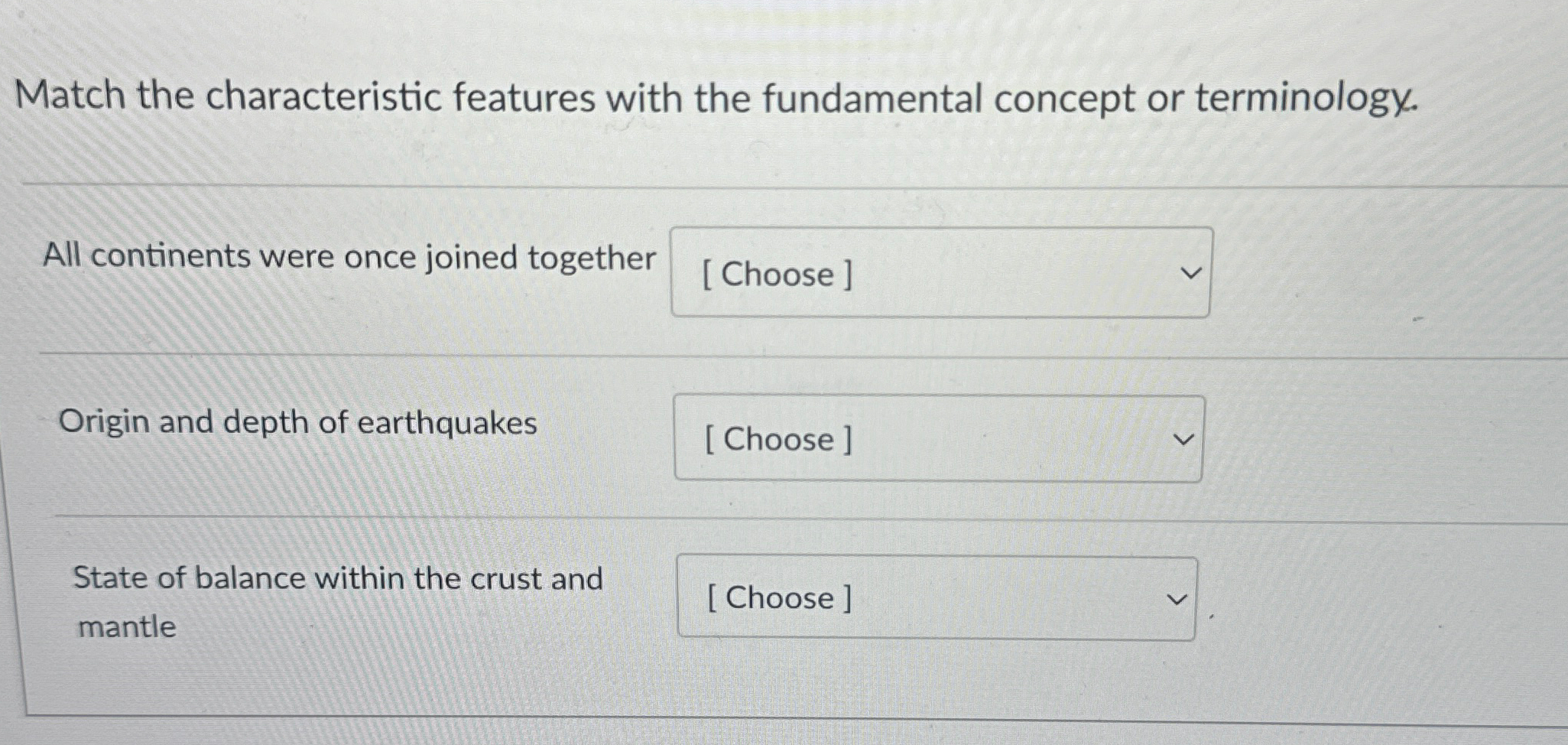 Solved Match the characteristic features with the | Chegg.com
