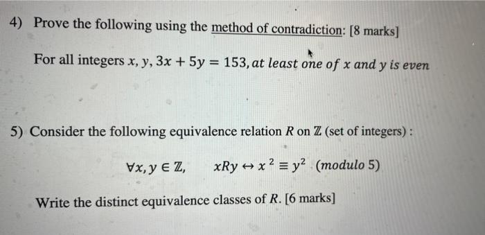 Solved 4) Prove the following using the method of | Chegg.com