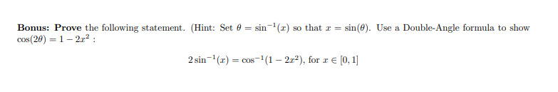 Solved Bonus: Prove the following statement. (Hint: Set | Chegg.com