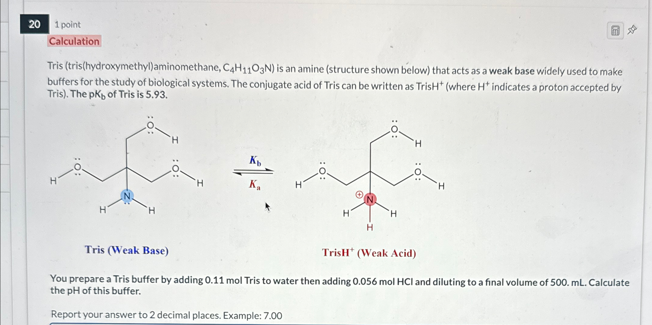 Solved 201 ﻿pointCalculationTris | Chegg.com