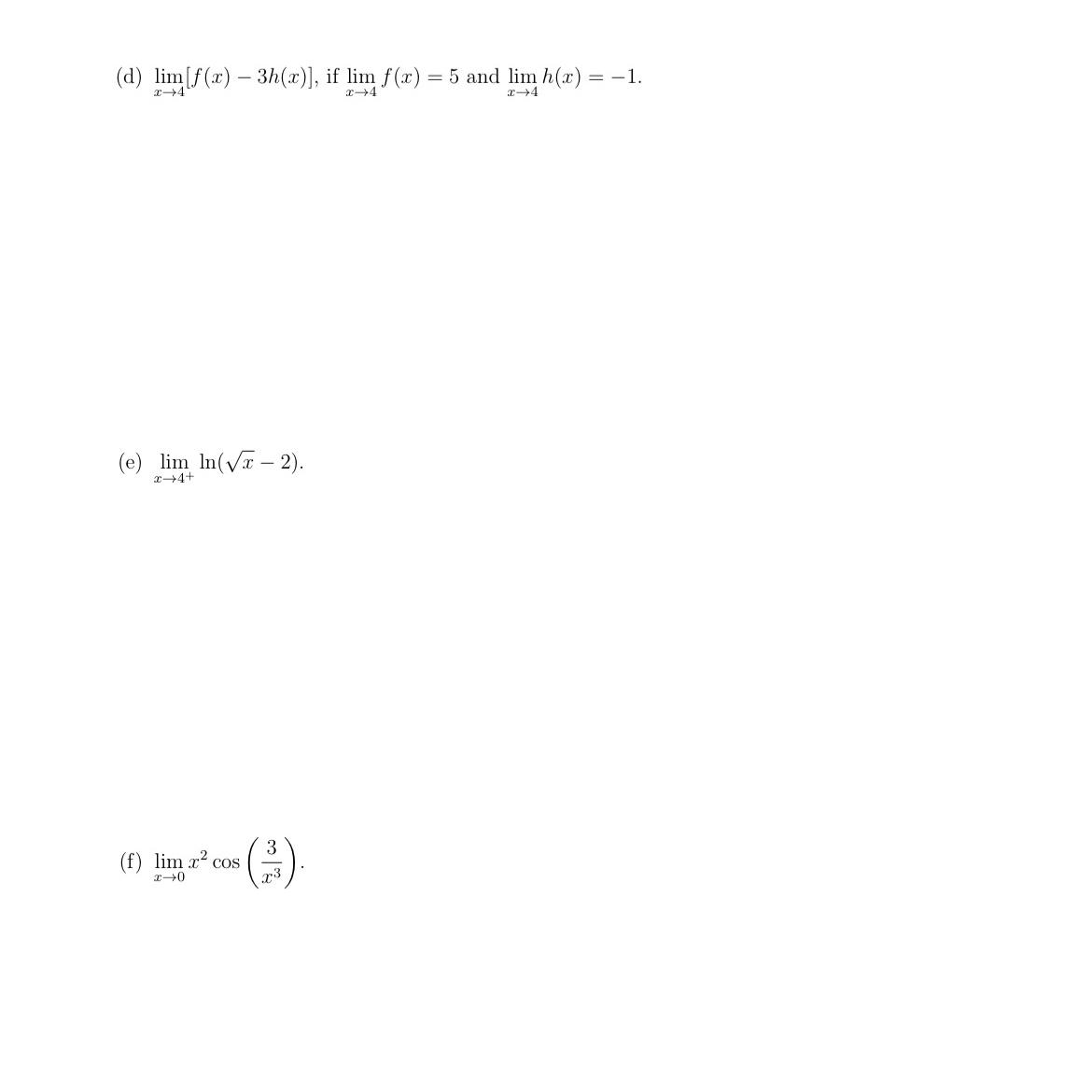 Solved Please Help D Limx→4 Fx 3hx ﻿if Limx→4fx5 