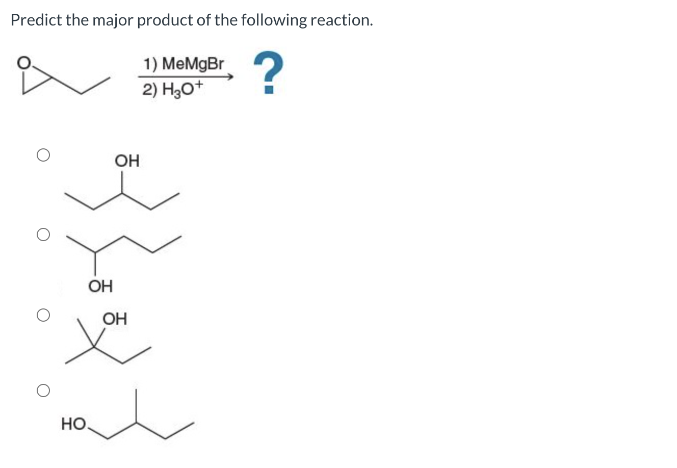 Solved Predict the major product of the following reaction. | Chegg.com