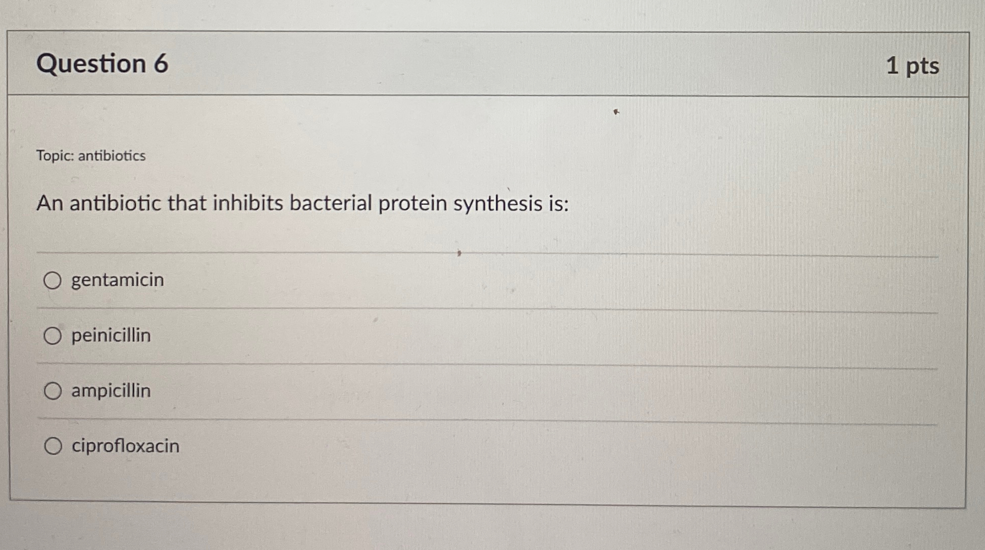 Question 61 ﻿ptsTopic: antibioticsAn antibiotic that | Chegg.com