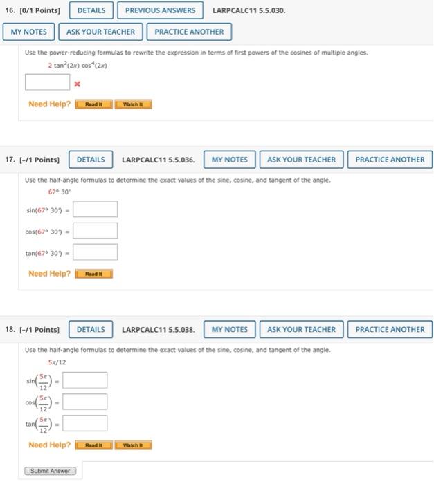 Solved Use the power-reducing formulas to rewrite the | Chegg.com