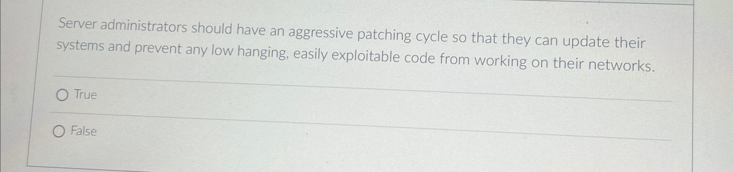 Solved Server administrators should have an aggressive | Chegg.com